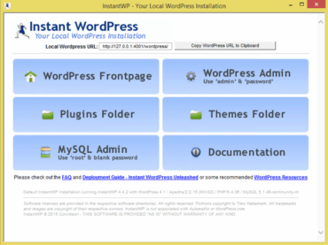 Instant WordPress: Install WordPress on your Computer