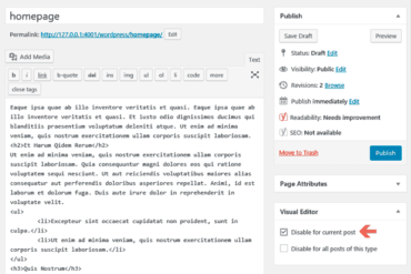 How to Disable WordPress Visual Editor on Individual Posts and Pages