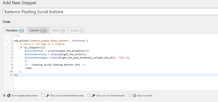 How to Add Floating Social Sharing Buttons in Kadence Theme (2025)
