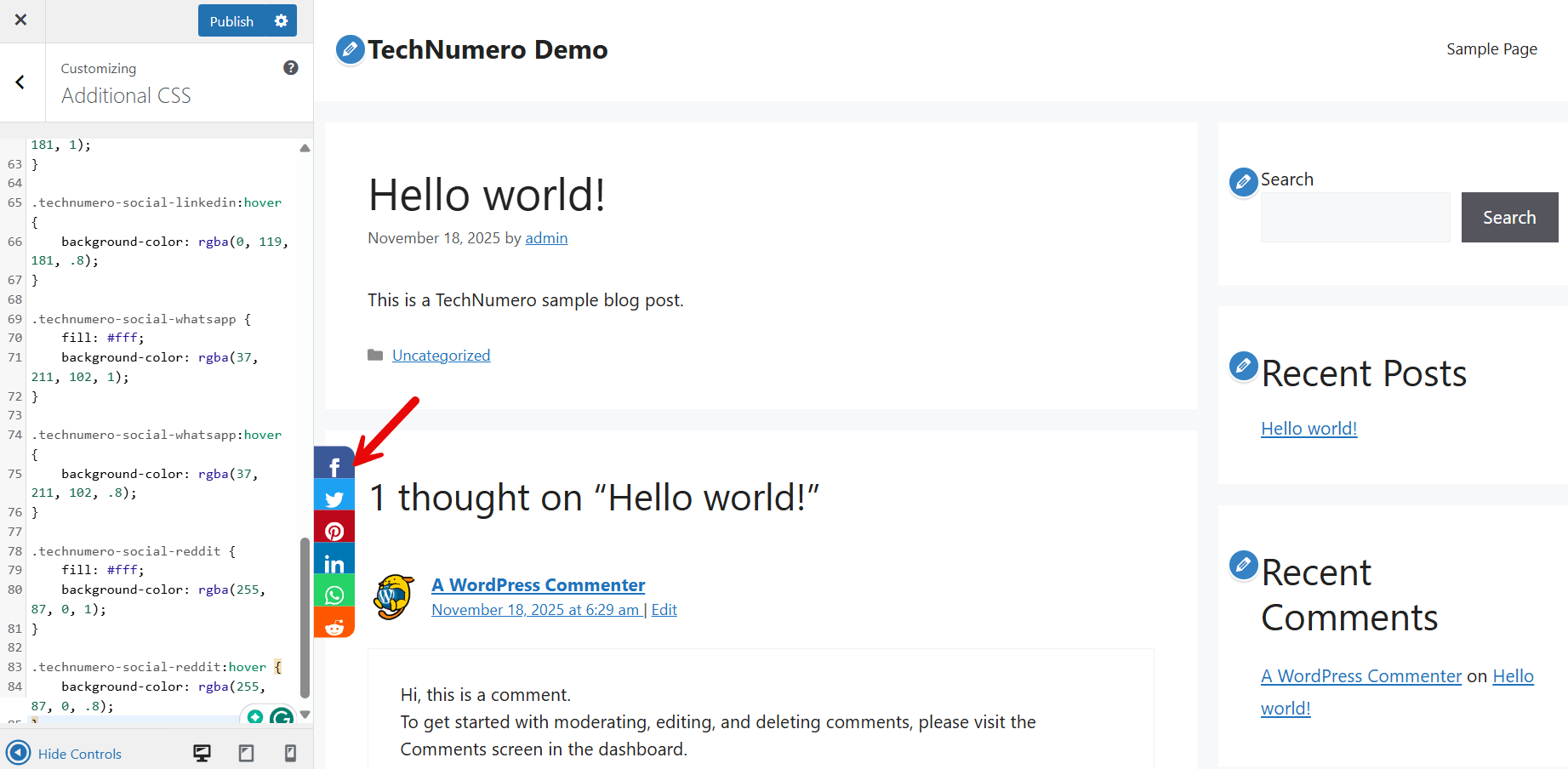 How to Create Floating Social Sharing Buttons in GeneratePress without Plugin